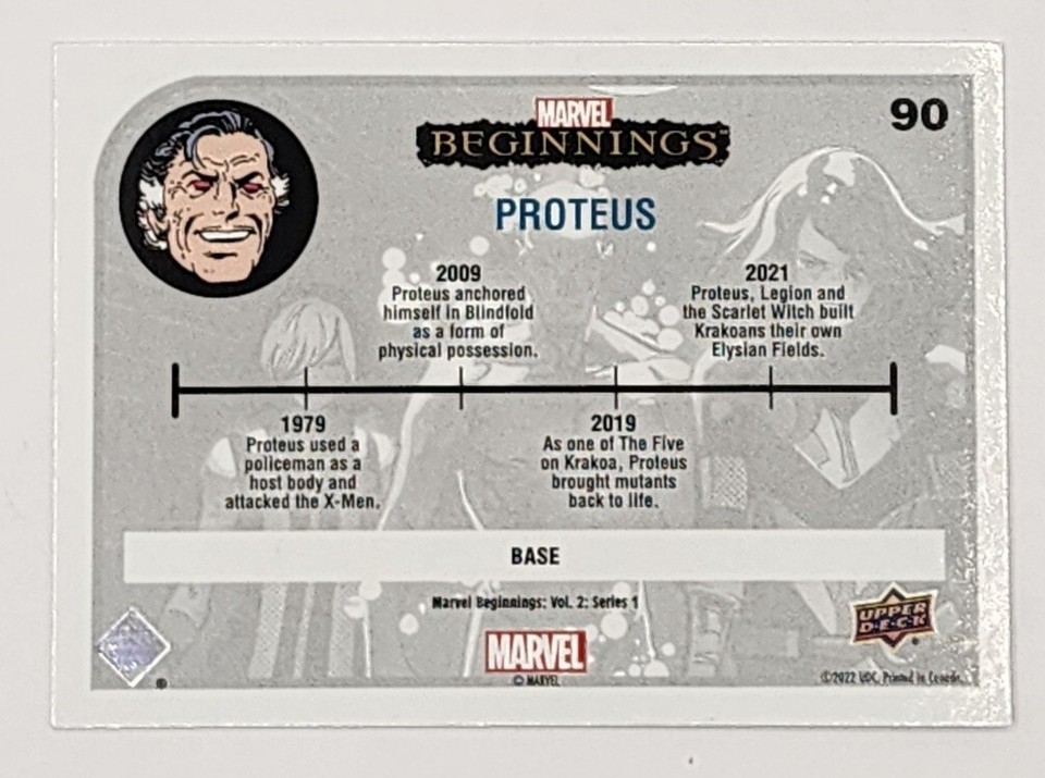 Proteus Marvel Beginnings Upper Deck 2022 Vol ume2 Series 1 Card #90 | eBay
