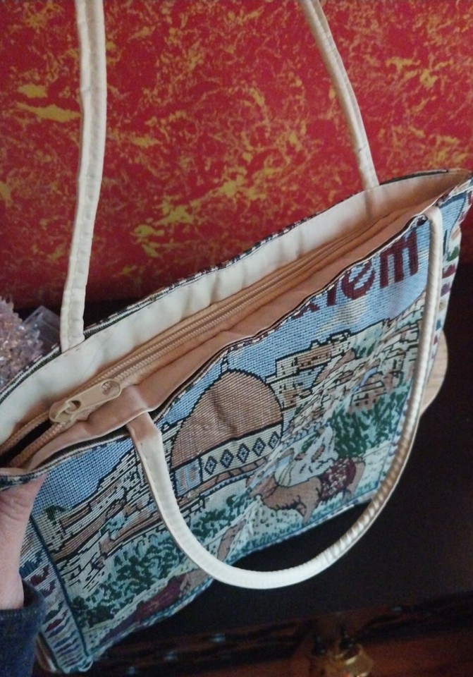 Jerusalem Purse Carrier Holy Land Tapestry Camel Rider Israel Souvenir ...