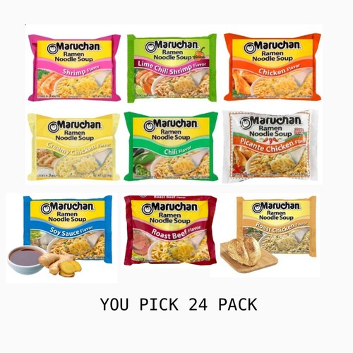 24 Bags Variety Pack Maruchan Ramen Noodle Soup 3oz ( Mix & Match ...