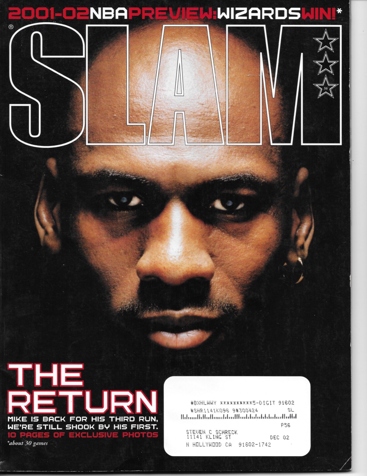Rare!! Slam Magazine “The Return” Dec 2001 Michael Jordan NBA 01-02 | eBay
