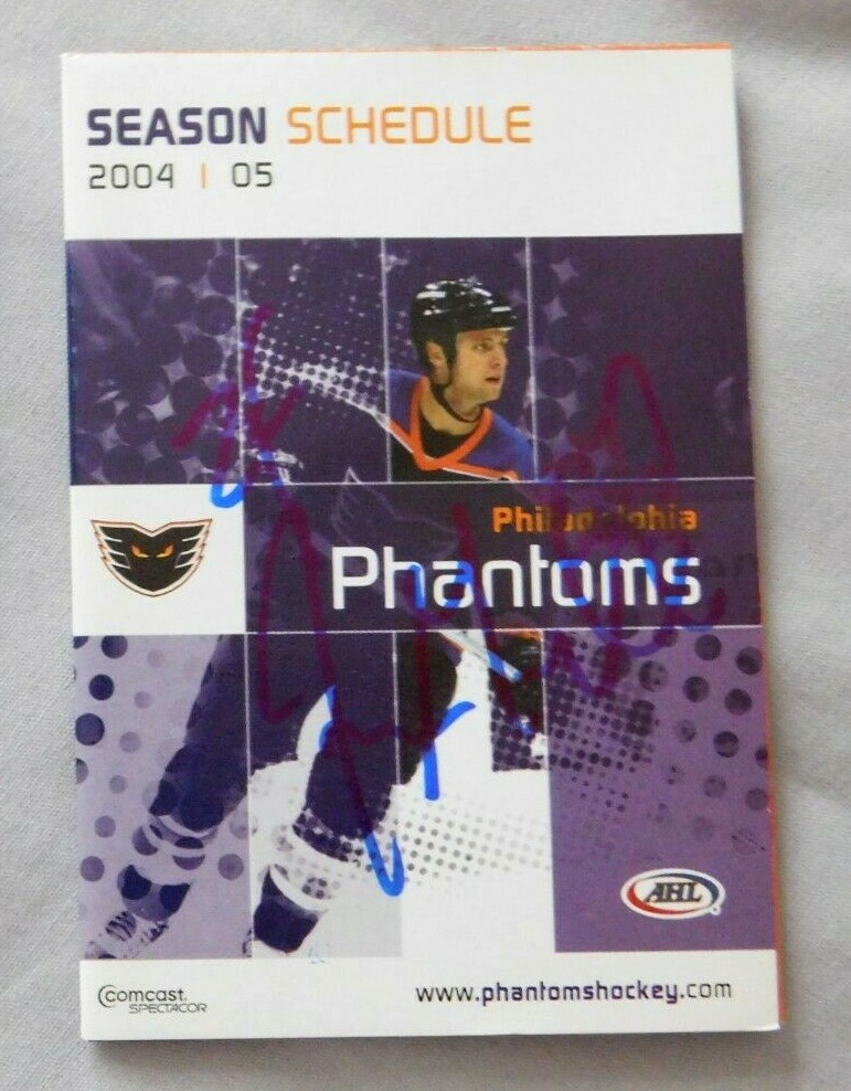 Josh Gratton Signed Auto Philadelphia Phantoms 2004-05 Pocket Schedule ...