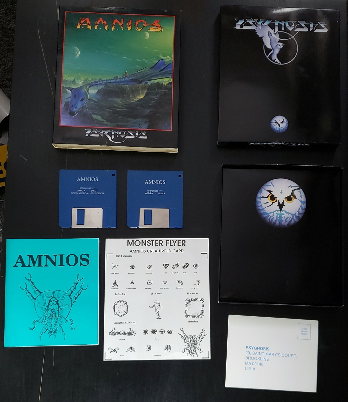 Amnios Psygnosis Commodore Amiga 1991 UK RARE CIB Original Box + Game ...