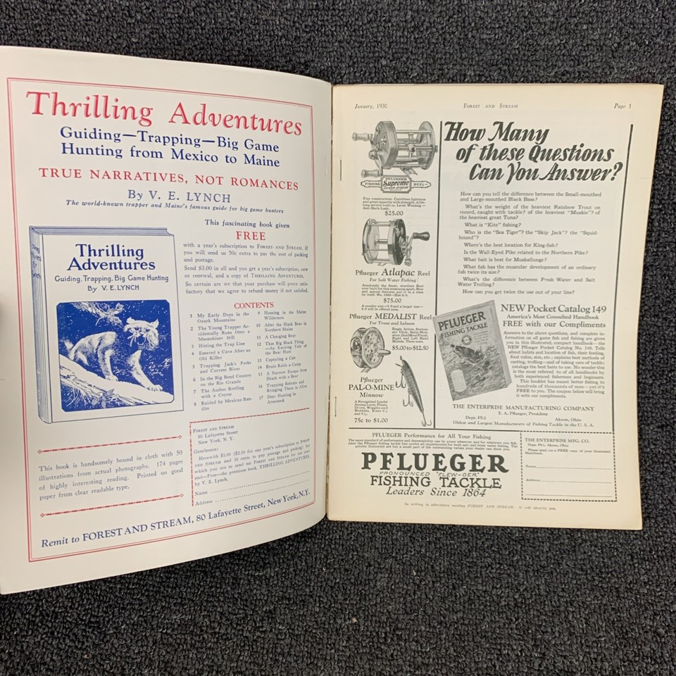 Vintage Forest and Stream Magazine January 1930 Duck Hunting Hunting ...