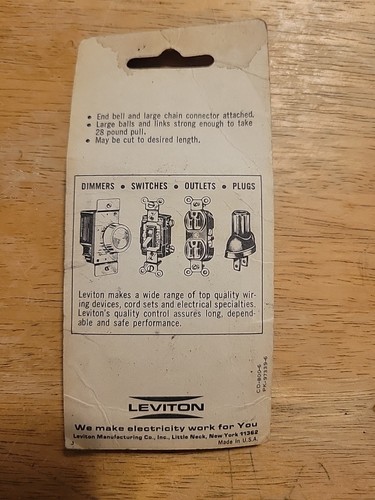 Leviton Brass Light Socket Pull Chain 3-Foot Extension Replacement | eBay