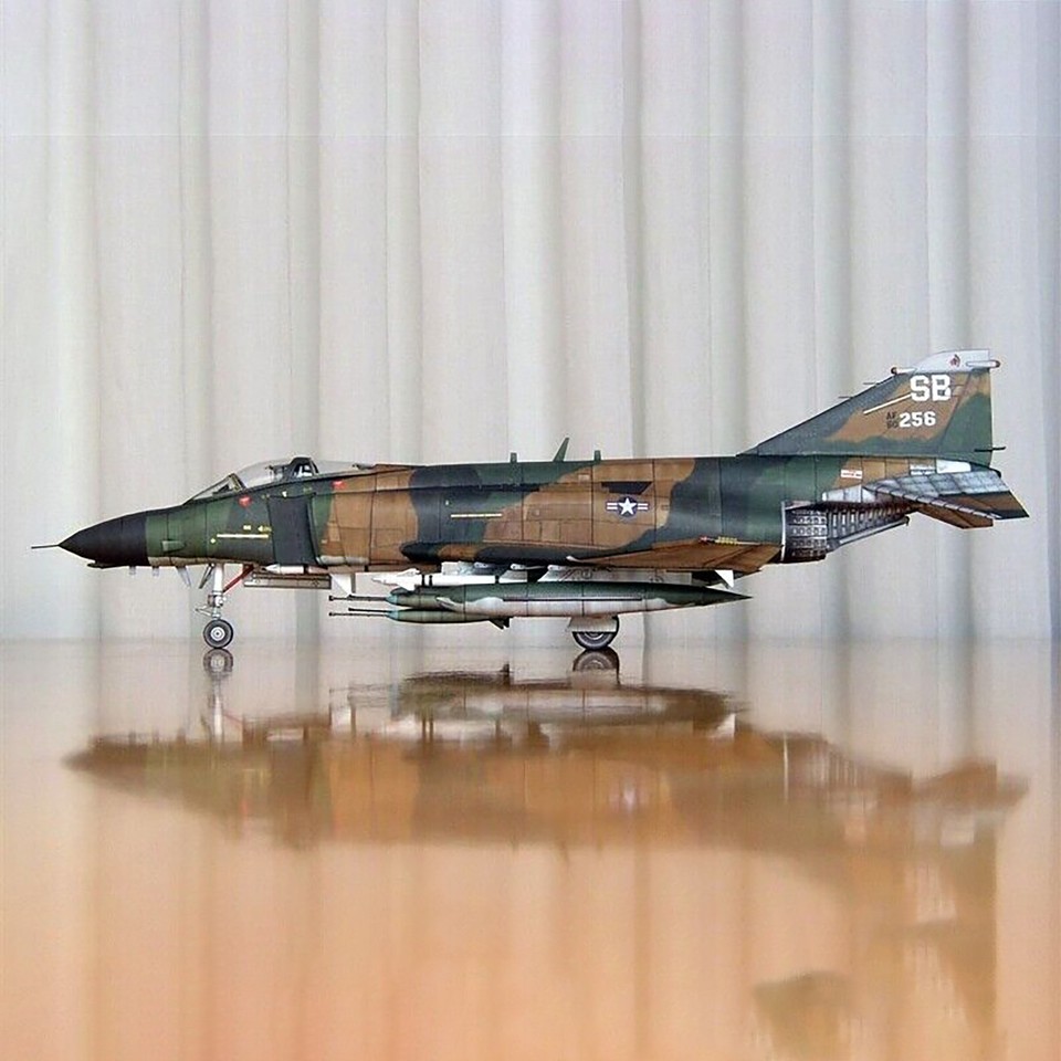 1:33 US F-4B Fighter Paper Model Military Puzzle Kit Paper Airplane ...