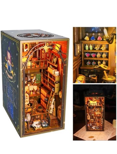 DIY Mira Magic House Wooden Book Nook Kit - Miniature Bookshelf ...