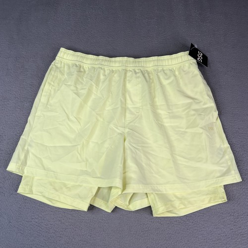 DSG Shorts Mens Large Yellow Pulse 5" 2-in-1 Agility Liner Zip Pocket ...