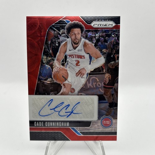 2024-25 Panini Prizm Cade Cunningham Auto Red Prizm-J | eBay