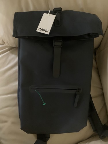 New! NWT RAINS Waterproof Rolltop No13320 Backpack color navy | eBay