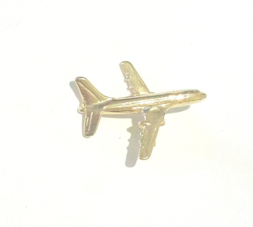 Gold Tone Airplane Pin - Stamped 'J' | eBay