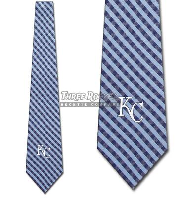 MLB - Kansas City Royals Tie Baseball Gingham Neckties Licensed Mens ...