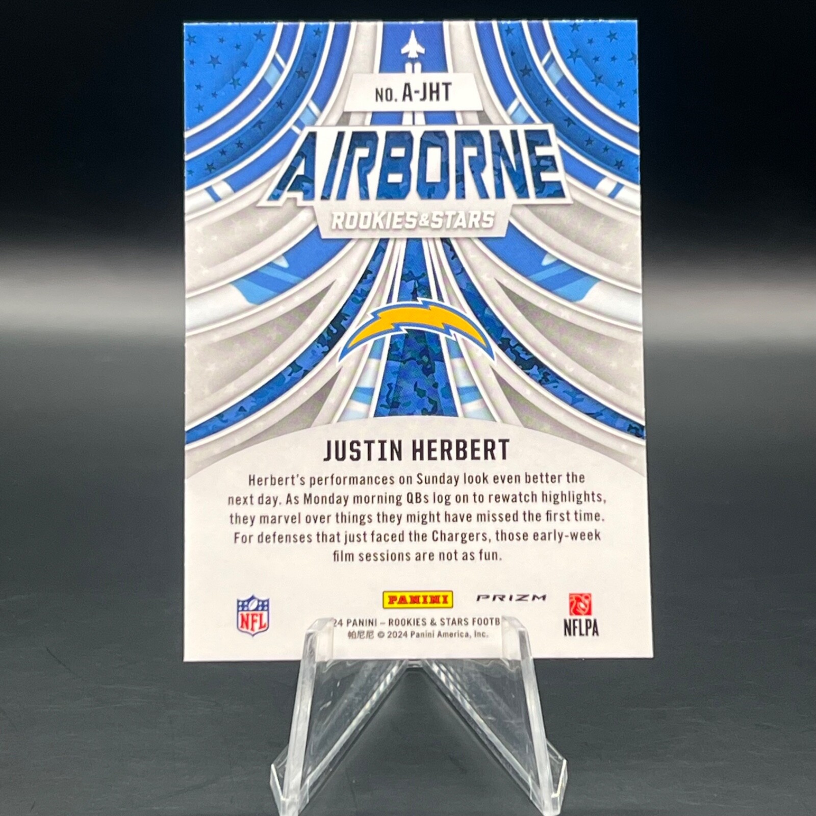 Justin Herbert 2024 Panini Rookies & Stars #A-JHT Airborne Silver Prizm ...