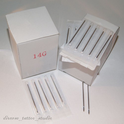 10 Piercing Needles 5ea 14G 16G Gauge Tri Bevel Pierce Needle | eBay