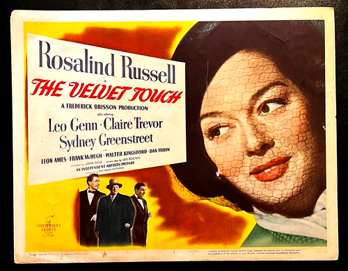 THE VELVET TOUCH 1948 ORIGINAL TITLE LOBBY CARD, ROSALIND RUSSELL | eBay