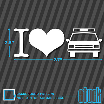 I heart cops cop car - vinyl decal sticker love police hate bumper ...