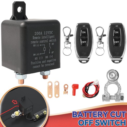 12V Wireless Dual Remote Car Battery Disconnect Relay Master Kill Cut ...