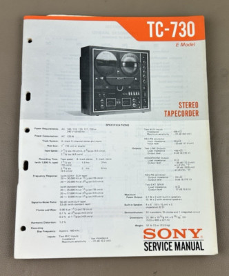 Sony TC-730 Reel to Reel Service Manual D-300 | eBay