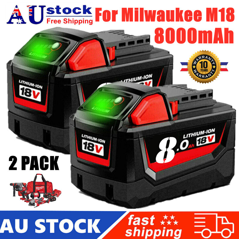 1-4x 18V For Milwaukee M18 Battery 12Ah 6.0Ah 9.0Ah Extended 48-11-1860 ...