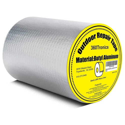 Strong Waterproof Tapes, Aluminum Butyl Rubber Tape 6" x 33 ft, RV ...
