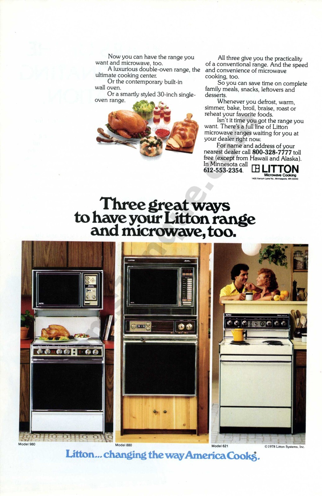 1978 Litton Appliances Microwaves Built In Old Print AD Unique Gift ...