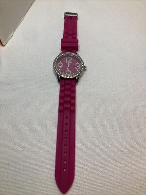 Dark Pink Silicone Band Vivani Brand Jeweled Working Watch | eBay