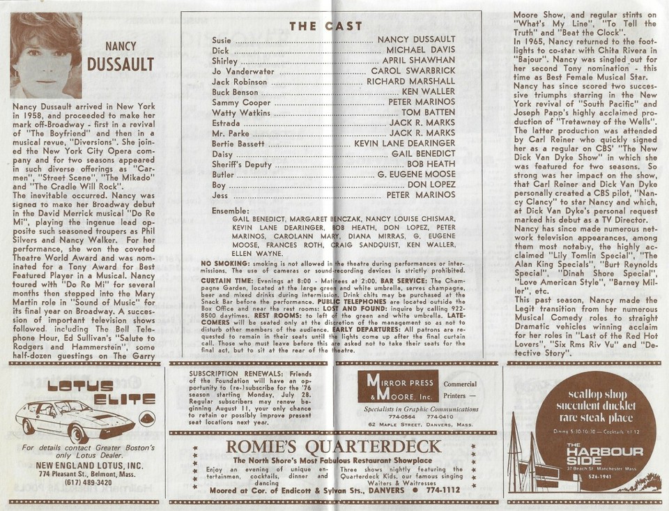 George Gershwin "LADY BE GOOD" Nancy Dussault / Tom Batten (Signed ...