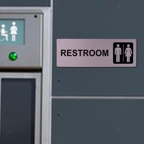 Bathroom Decal Sturdy Restroom Sign for Public Door or Wall Parks ...