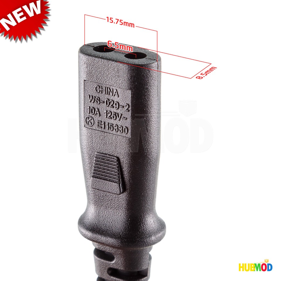 Oval Oblong 2 Prong AC Power Cord Cable Vintage Radio Receiver Stereo ...