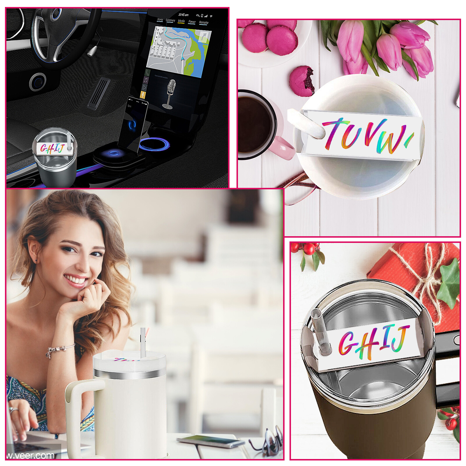 15Pcs Name Labels for 40 oz Cups White Name Tags Acrylic Name Plate ...