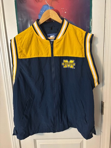 Vintage Starter Mens Michigan Wolverines Vest Jacket Size XL Blue and ...