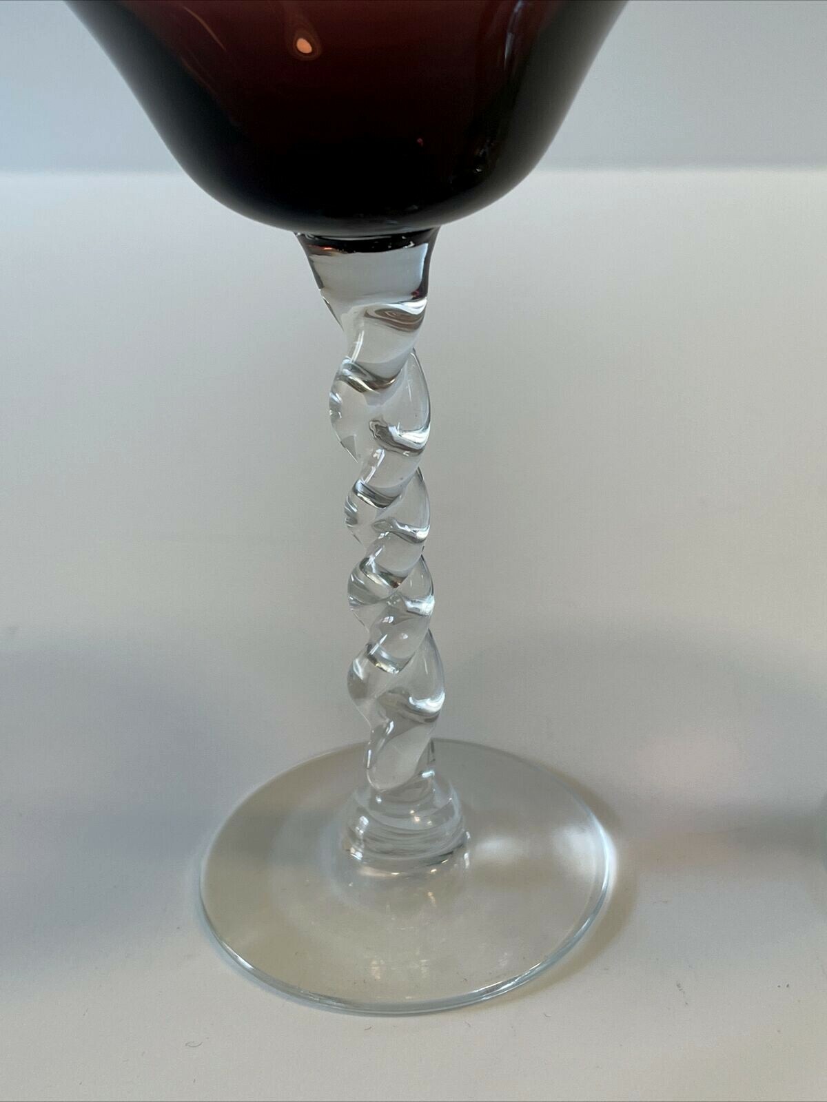 VTG Purple Wine/Cordial Glasses w/Clear Twisted Stem & Base Lot of 2 | eBay