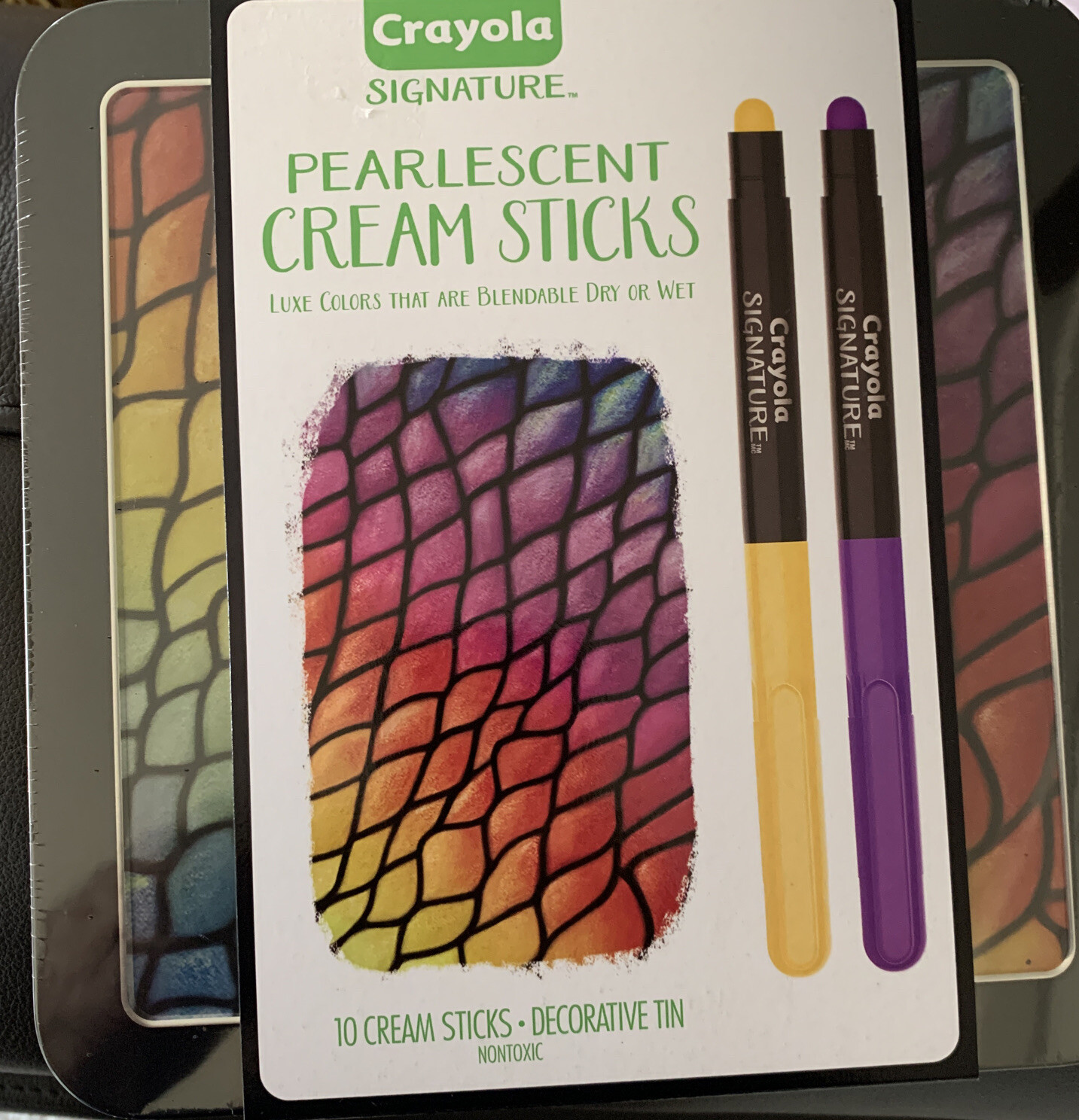 Crayola Signature 10 pc Pearlescent Cream Sticks Lux Colors Blendable ...