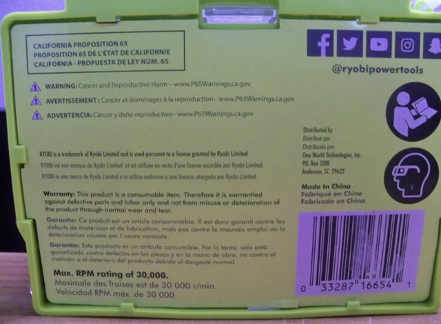 Ryobi 5pcs Straight Router Bit Set A25RS51 (wood) for sale online | eBay