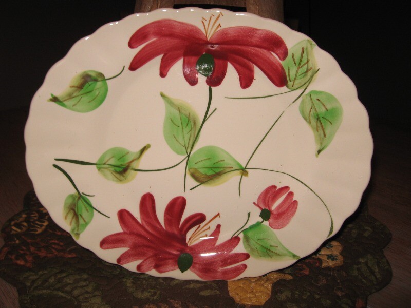 Blue Ridge Southern Pottery Platter Cyclamen Colonial Red 11 1/2" USA ...