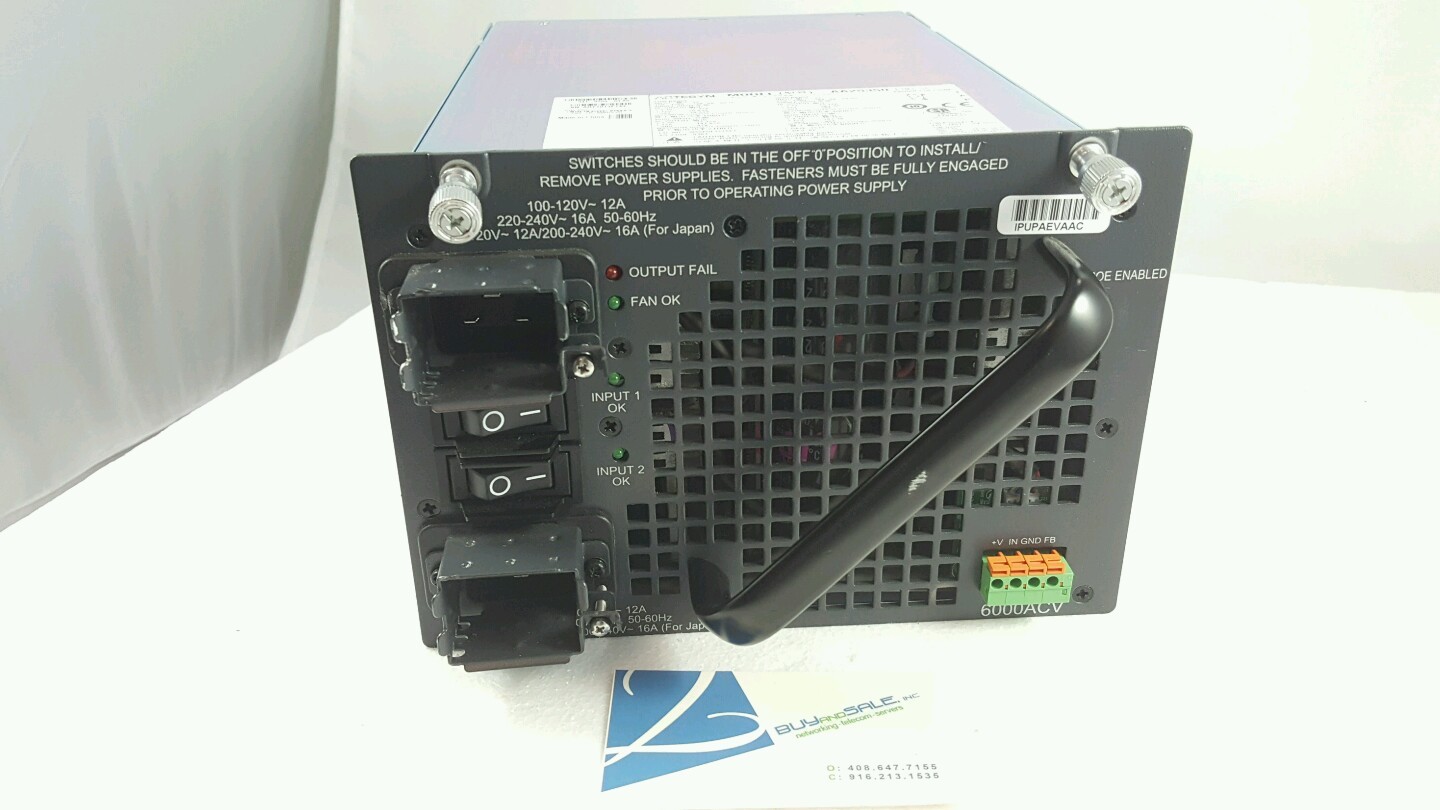 Cisco PWR-C45-6000ACV 6000W AC PSU DATA + POE 110/220 Volt Catalyst ...