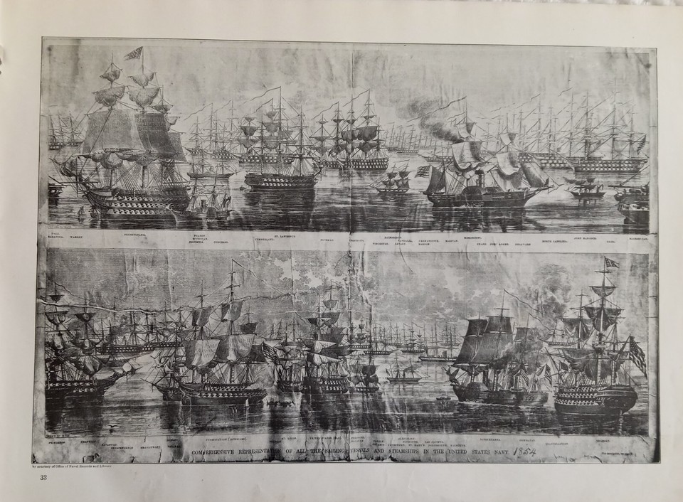 Sloop of War St. Mary's, Ship of the Line North Carolina/1854 ALL Navy ...