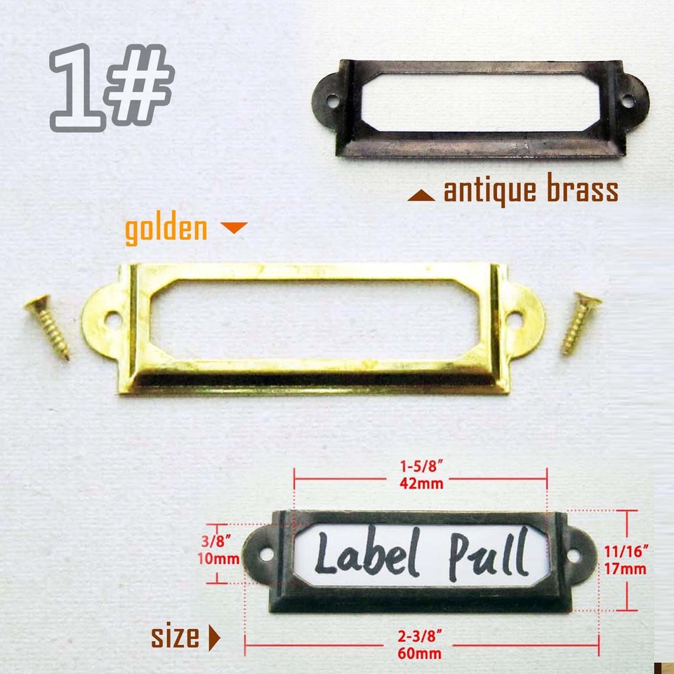 6/12/48pcs Cabinet Drawer Door Tag Label Pull Frame Handle File Name ...