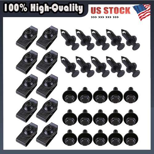 35PCS For Mazda Engine Under Cover Splash Shield Guard Body Bolts & U ...