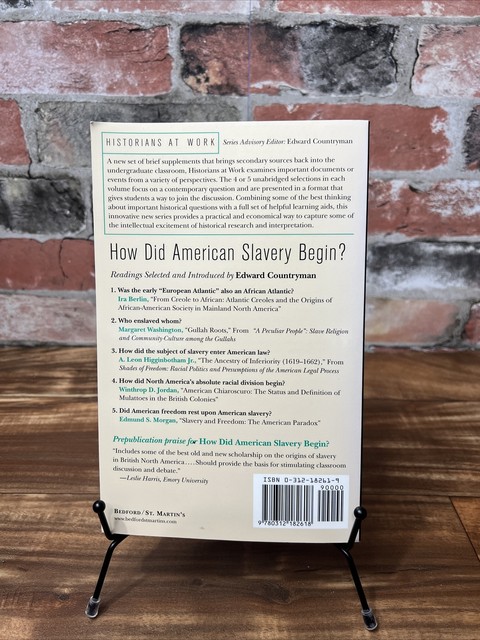 Historians at Work Ser.: How Did American Slavery Begin? by Edward ...