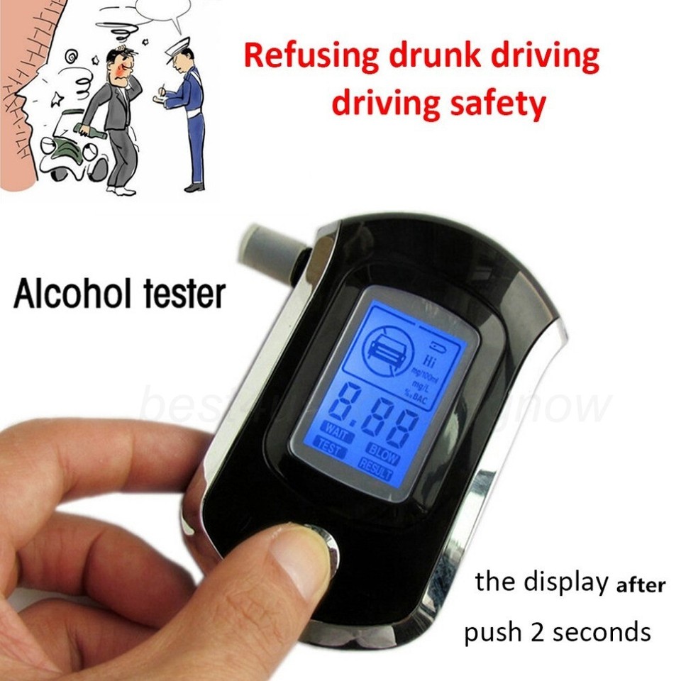 Alcohol Breathalyzer Police Digital Breath Analyzer Tester LCD Test ...
