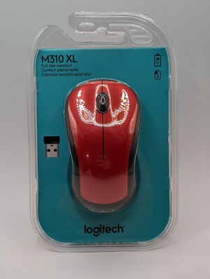 Logitech - M310 XL, Wireless Mouse, Unifying, Red, New/Sealed | eBay