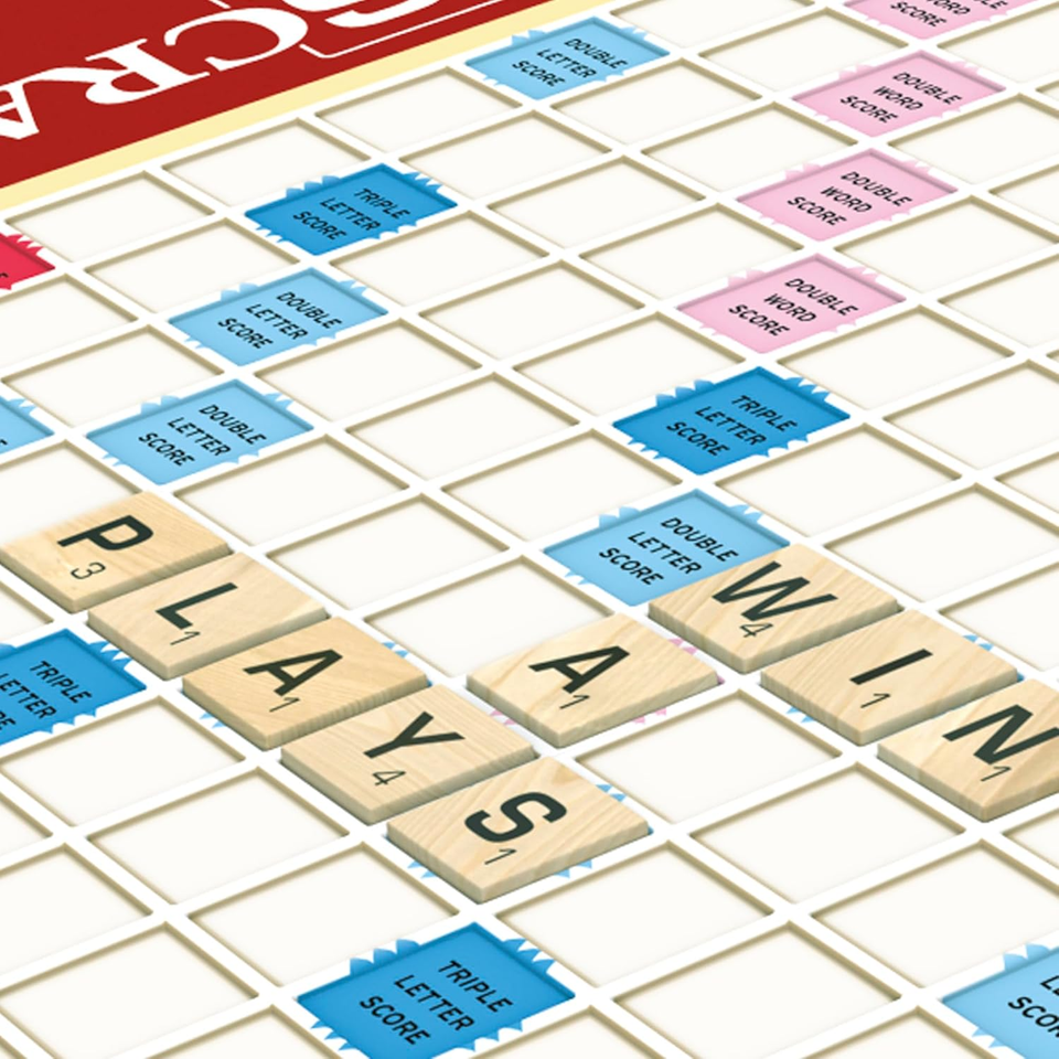 Hasbro Gaming Scrabble Deluxe Edition Letter Tiles Word Game | Rotating ...