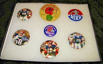 7 VINTAGE BUFFALO BILLS SUPERBOWL ERA PINBACK BUTTONS,KELLY,SMITH ...