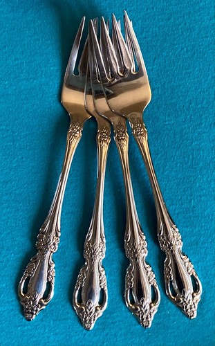 Set of 4 Oneida Raphael Salad Dessert Forks 6 3/4" Stainless Flatware ...