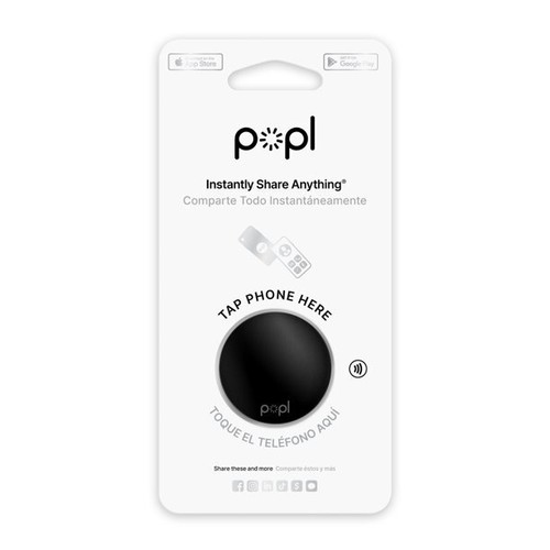 Popl FLTBGR Digital Business Card - Black with a (Grey Logo ...