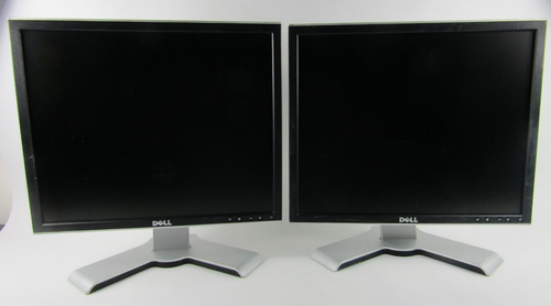 Dual Dell UltraSharp 19" Silver/ Black 19-inch Gaming LCD Monitors W ...
