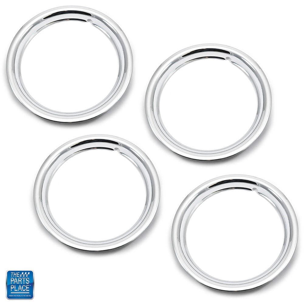 GM Cars 14" Rally Wheel 2" Deep Stainless Trim Rings Rounded Edge Set ...