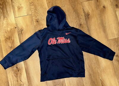 Nike Ole Miss Rebels Dri-Fit Fleece Hoodie Navy Youth Medium | eBay
