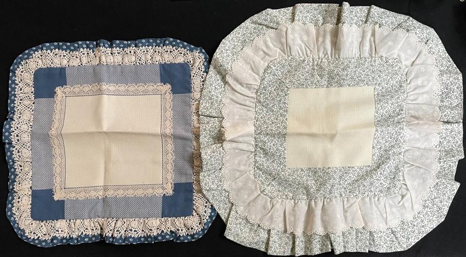 5x XStitch FABRIC: Pre-finished Pillow Shams, 14ct Aida center+Shoulder ...