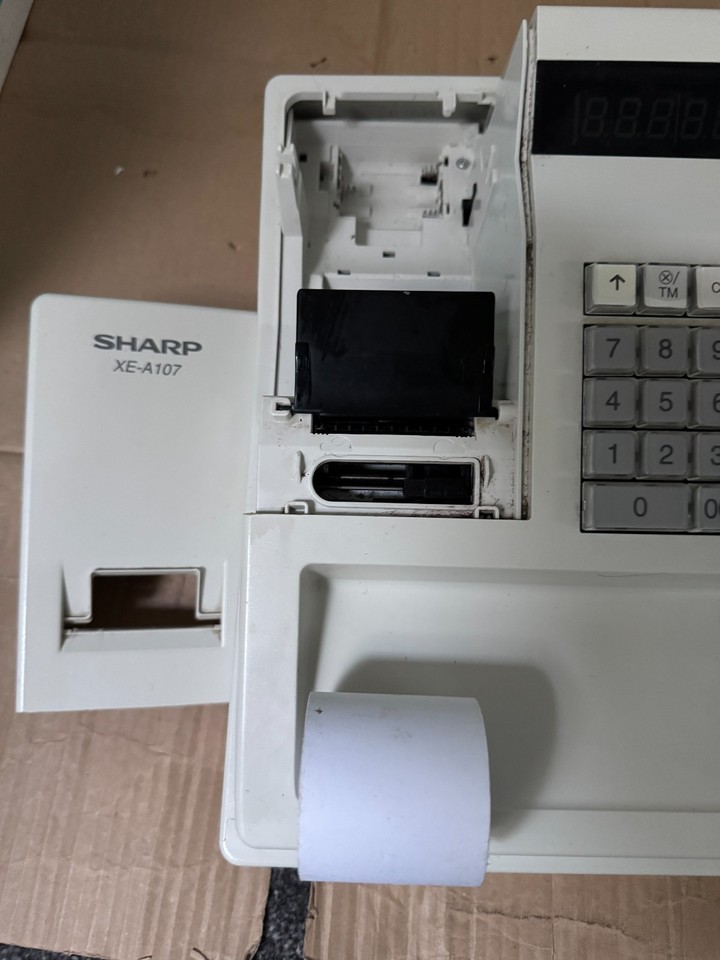 Sharp XE-A107 Cash Register White Shop Till with Till Roll | eBay UK